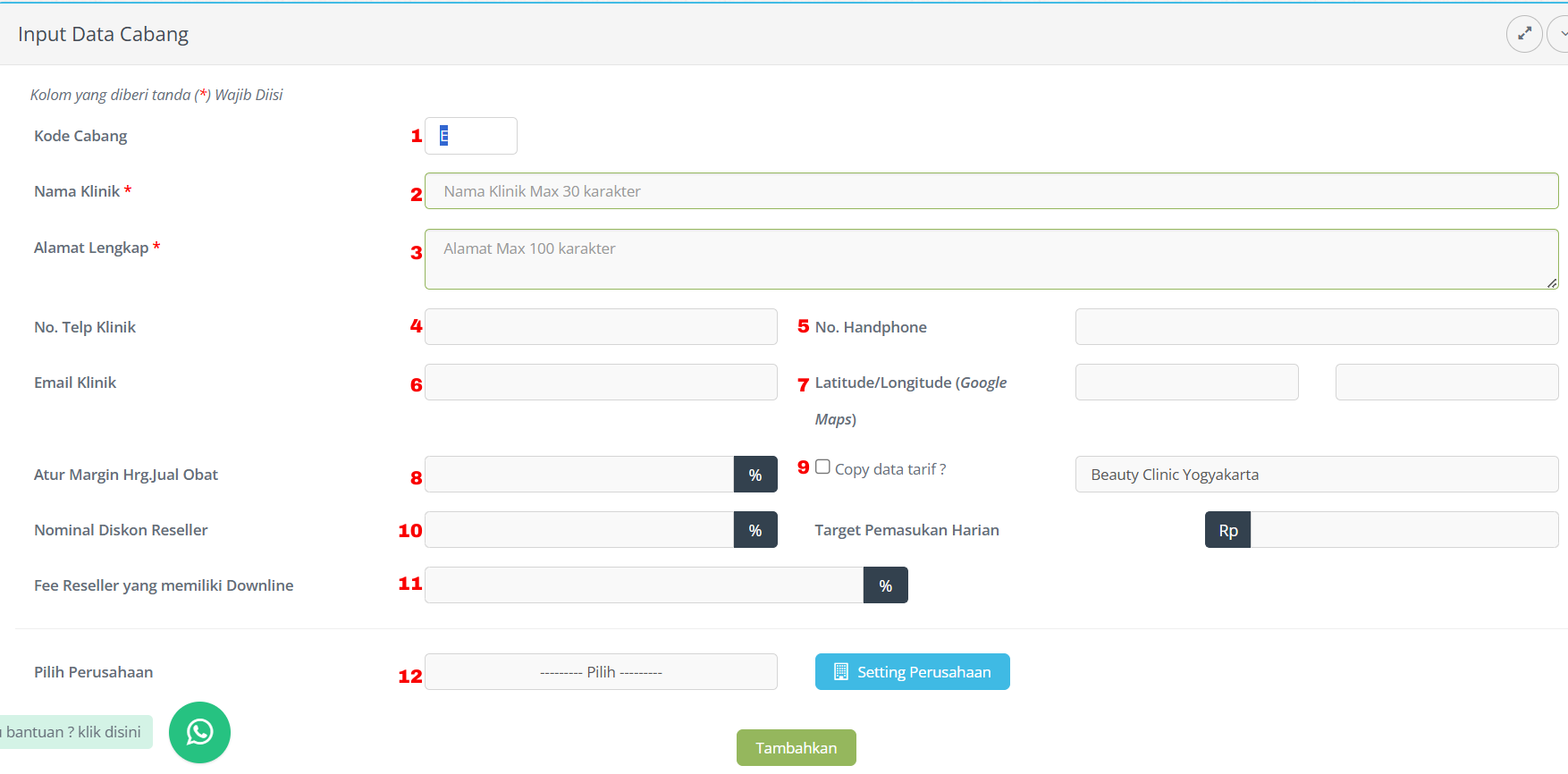 Tutorial Menu Setting Umum “Klinik Kecantikan” | Tutorial