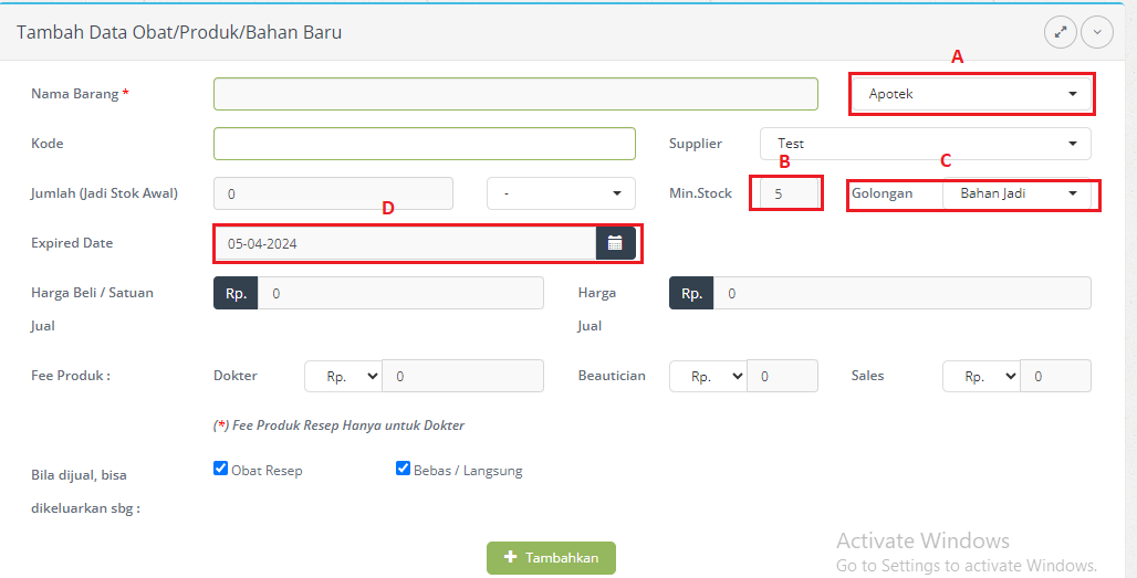 Tutorial Menu Data Obat/Produk/Bahan “Klinik Kecantikan” | Tutorial